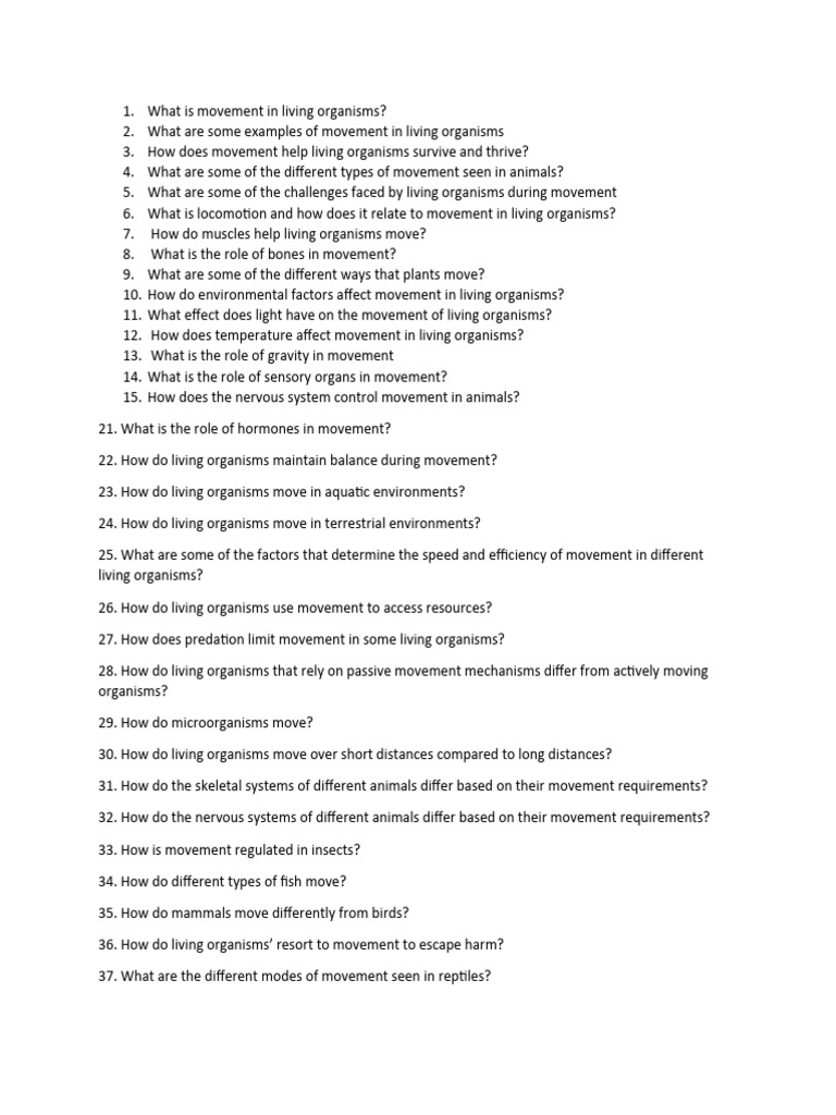 What is movement in living organisms | PDF