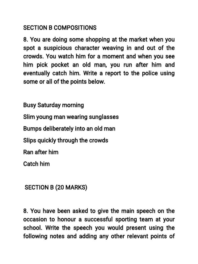 English Section B Compositions | PDF | Science & Mathematics | Computers