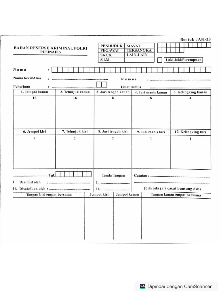 Blangko Sidik Jari(7) | PDF