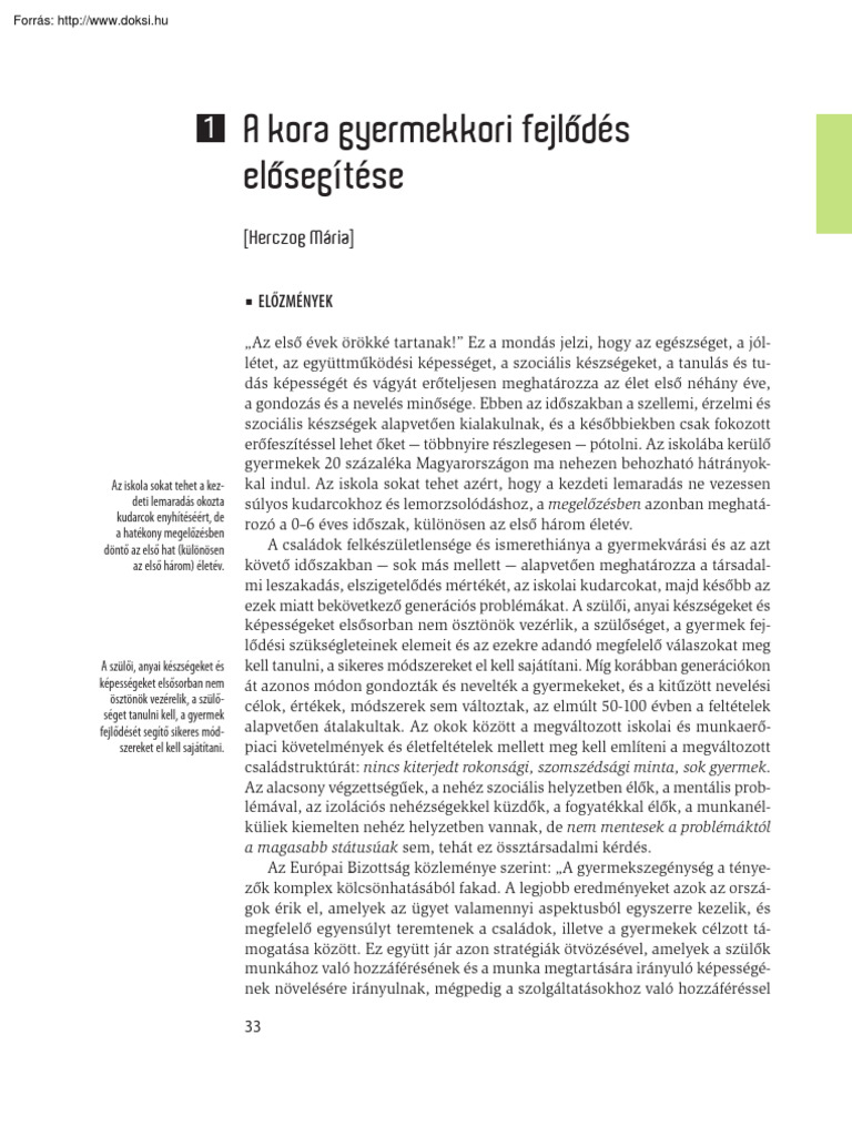 Herczog Maria A Kora Gyermekkori Fejlodes Elosegitese | PDF