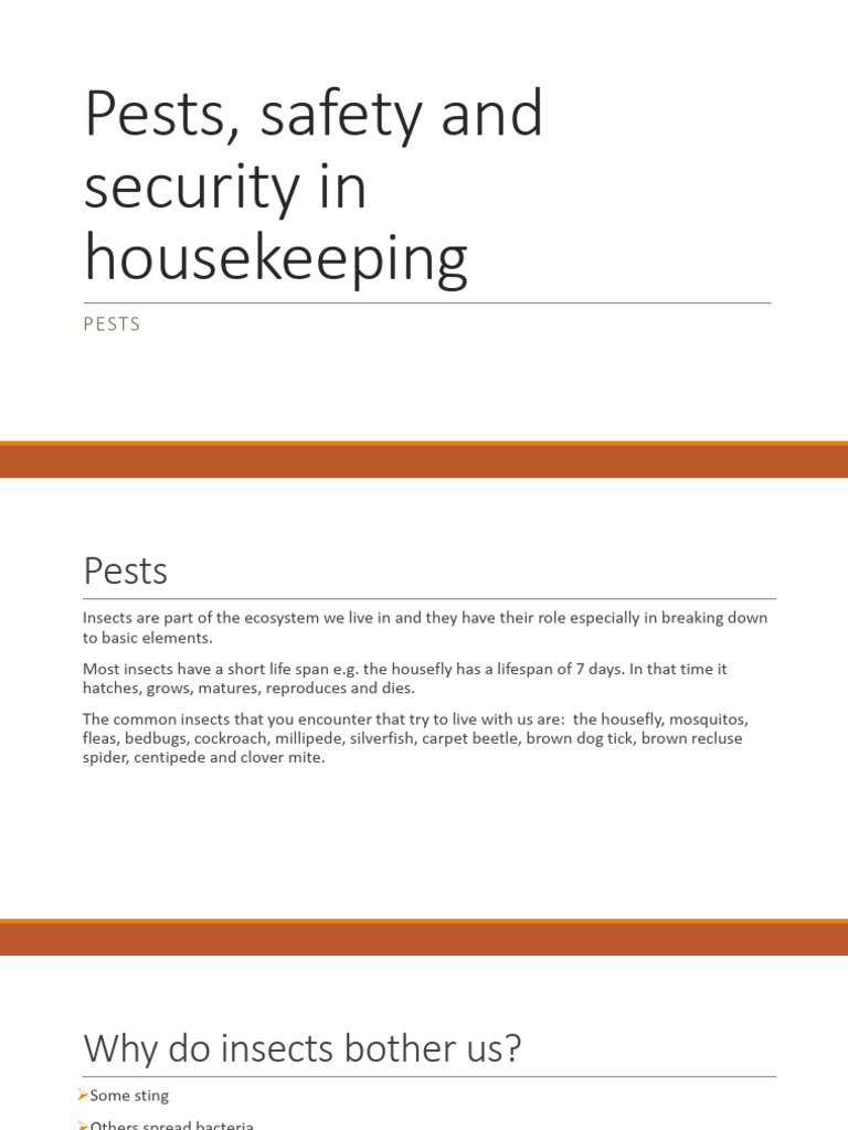 Pest, Safety and Security in Housekeeping | PDF | Science & Mathematics