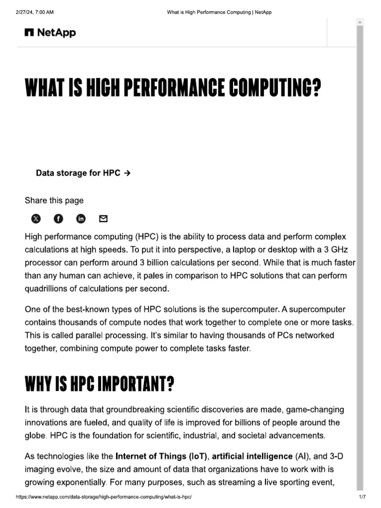 High Performance Computing | PDF