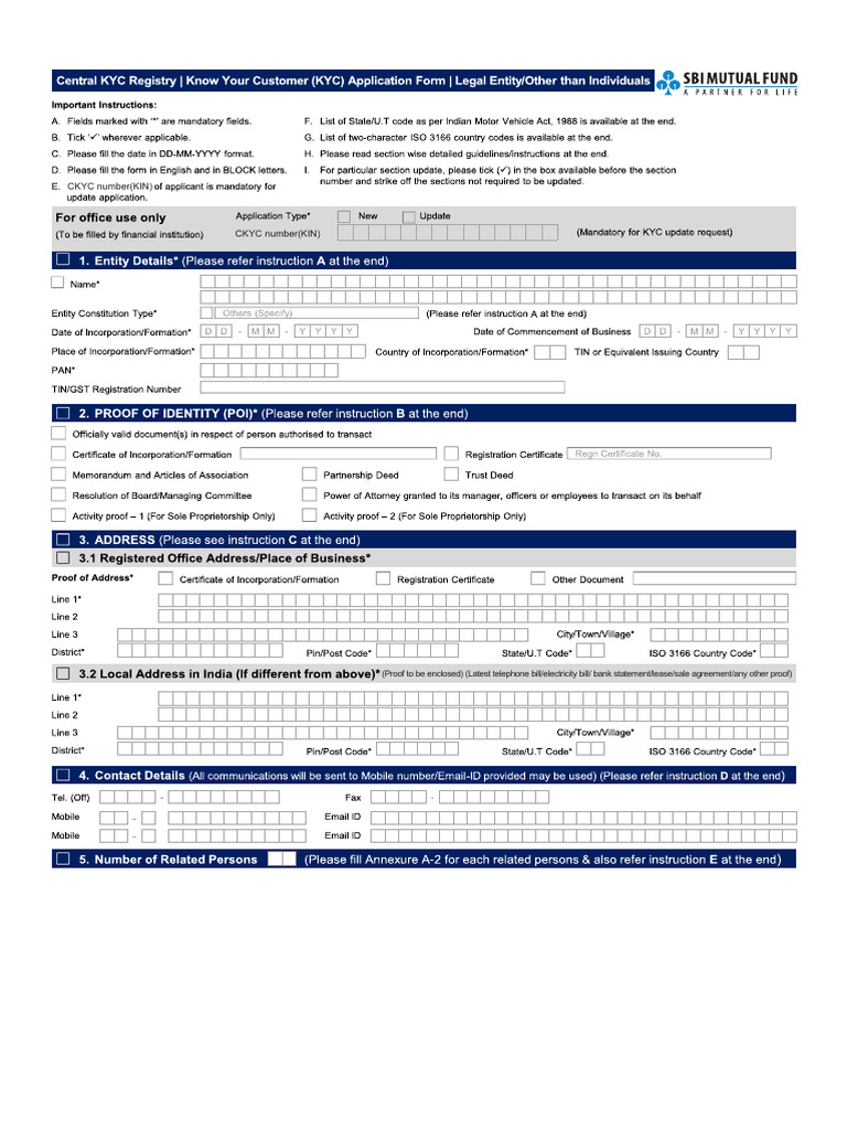 KYC Form Non Individual SBIMF 28-5-2021 | PDF