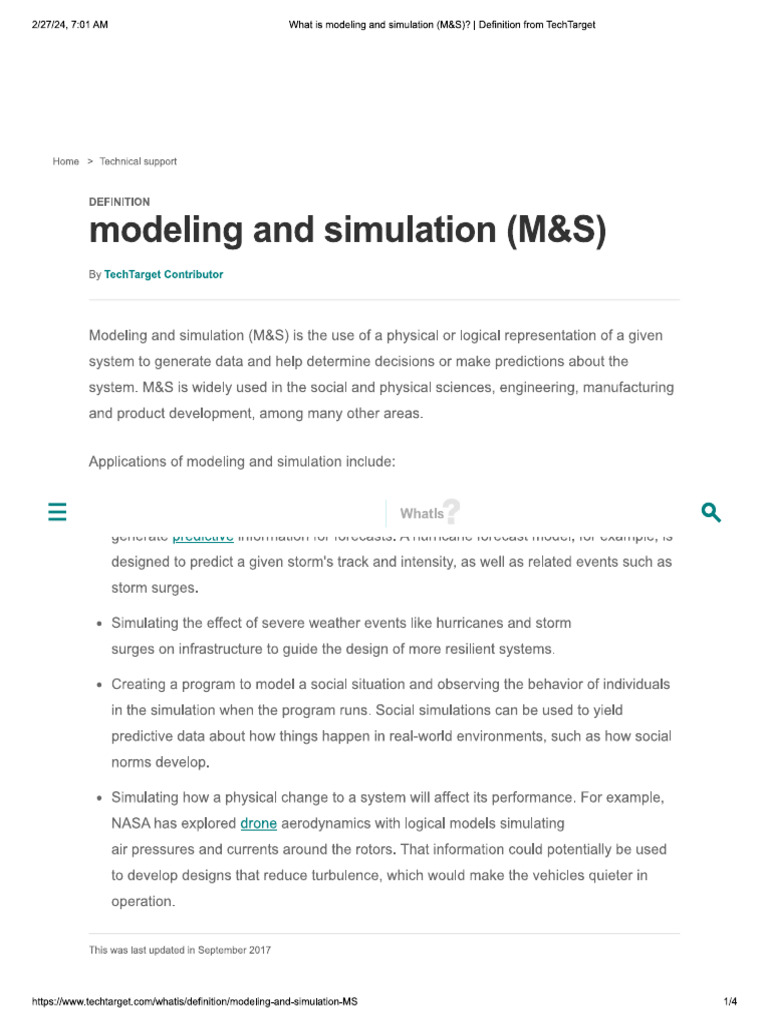 Modeling and Simulation | PDF