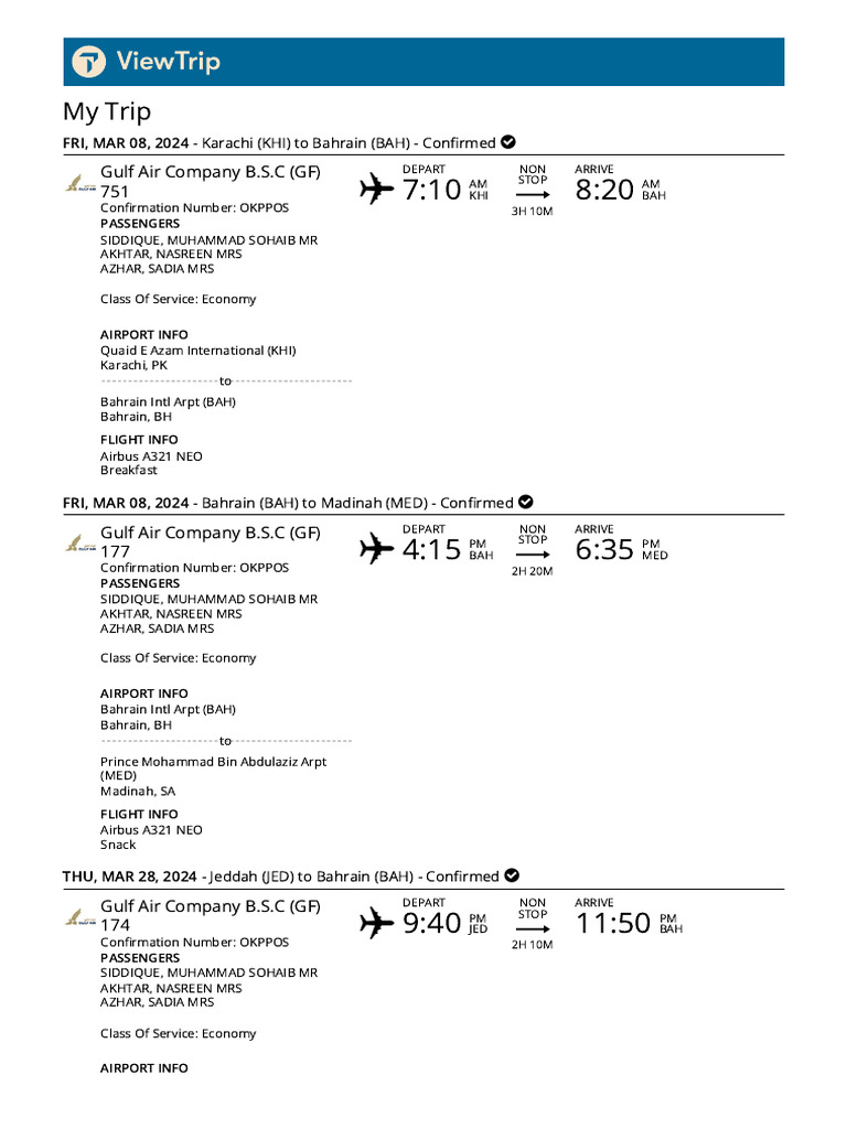Siddique, Muhammad Sohaib MR Travelport Viewtrip - My Trip | PDF ...