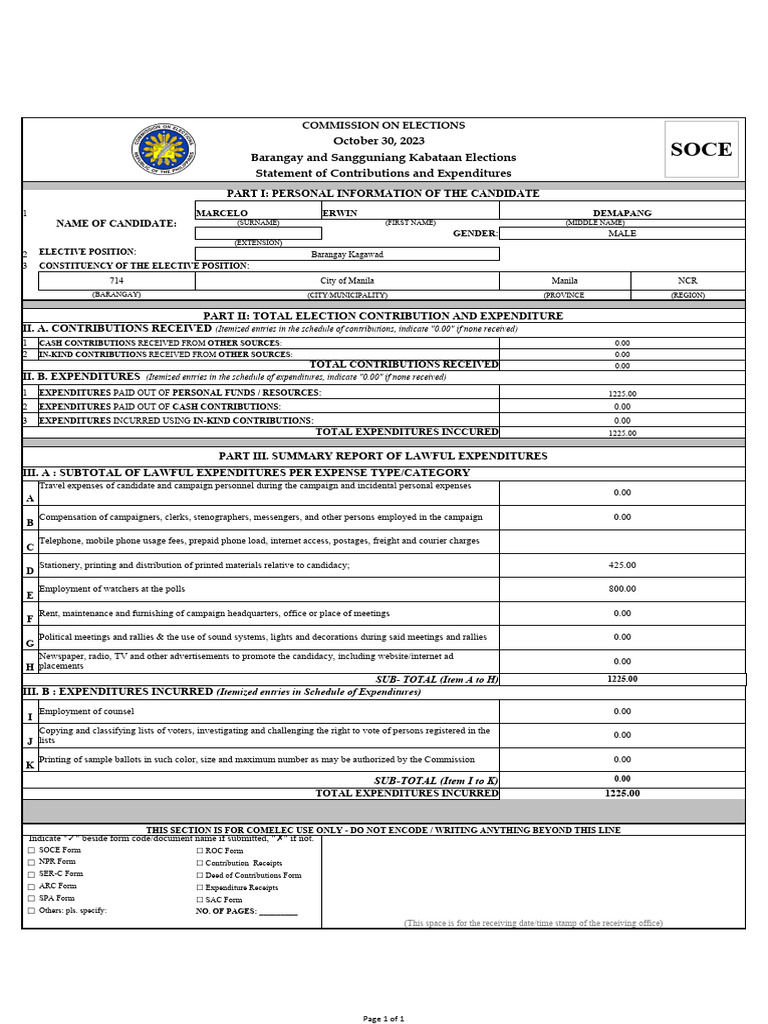 Soce2023bskeforms Form1 Edm | PDF