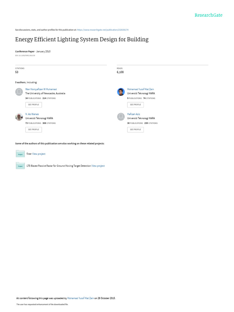 Annex H Energy Efficient Lighting System Design For Building | PDF | Radar | Microwave Technology