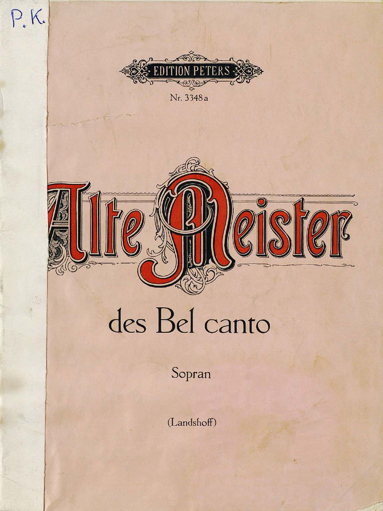 Alte Meister Des Belcanto Sopran | PDF