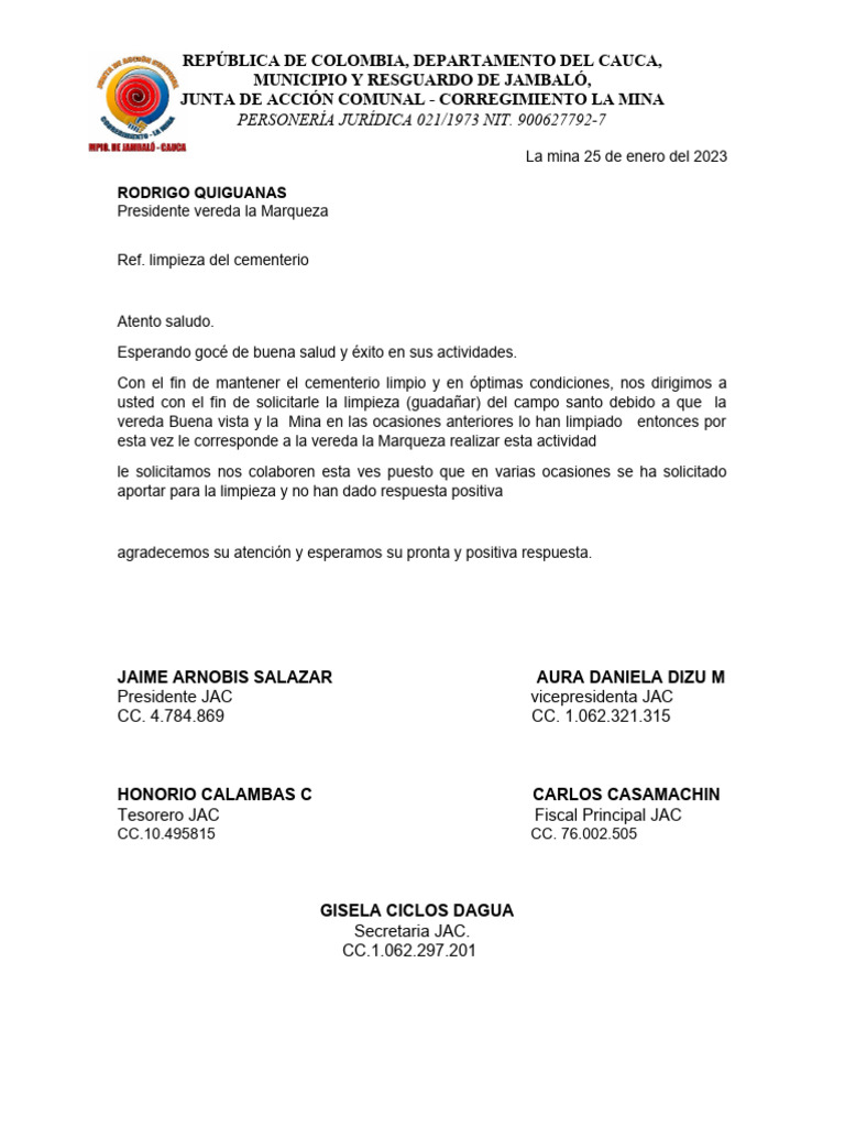 Limpieza Cementerio | PDF