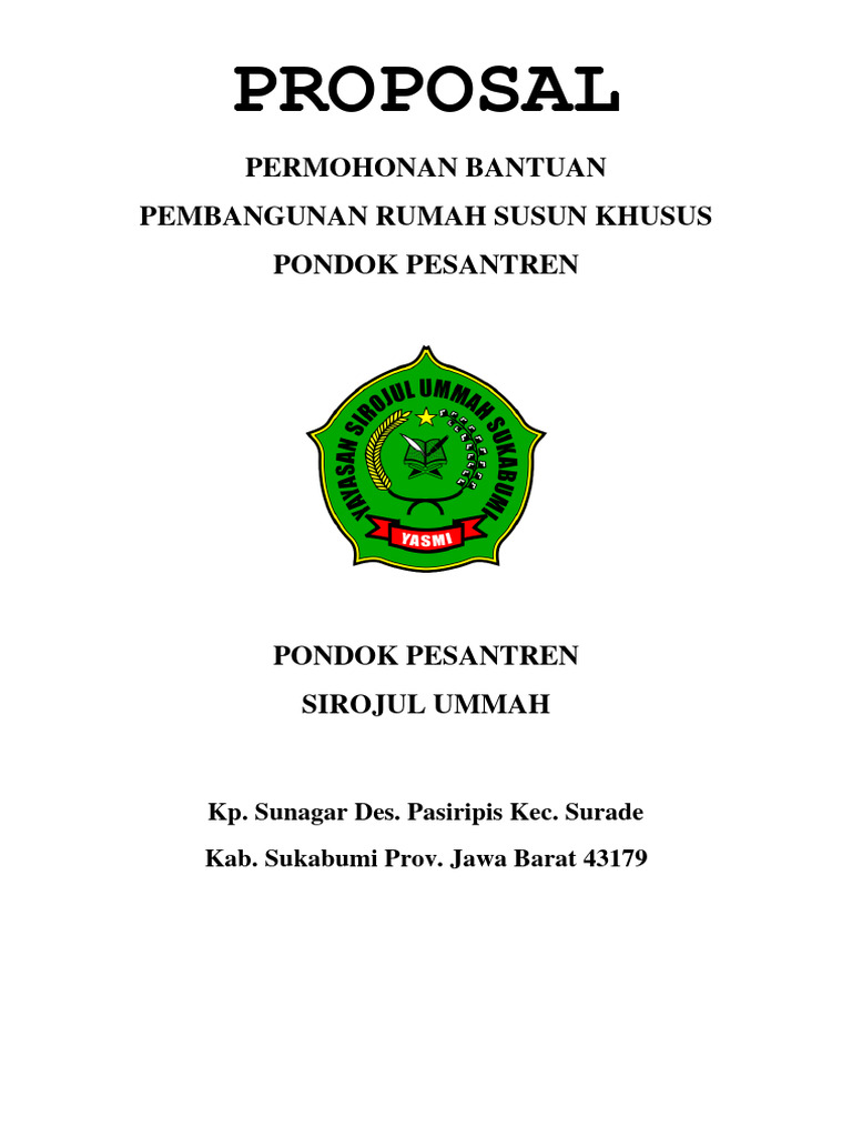Proposal PP Rusunawa Sirojul Ummah | PDF