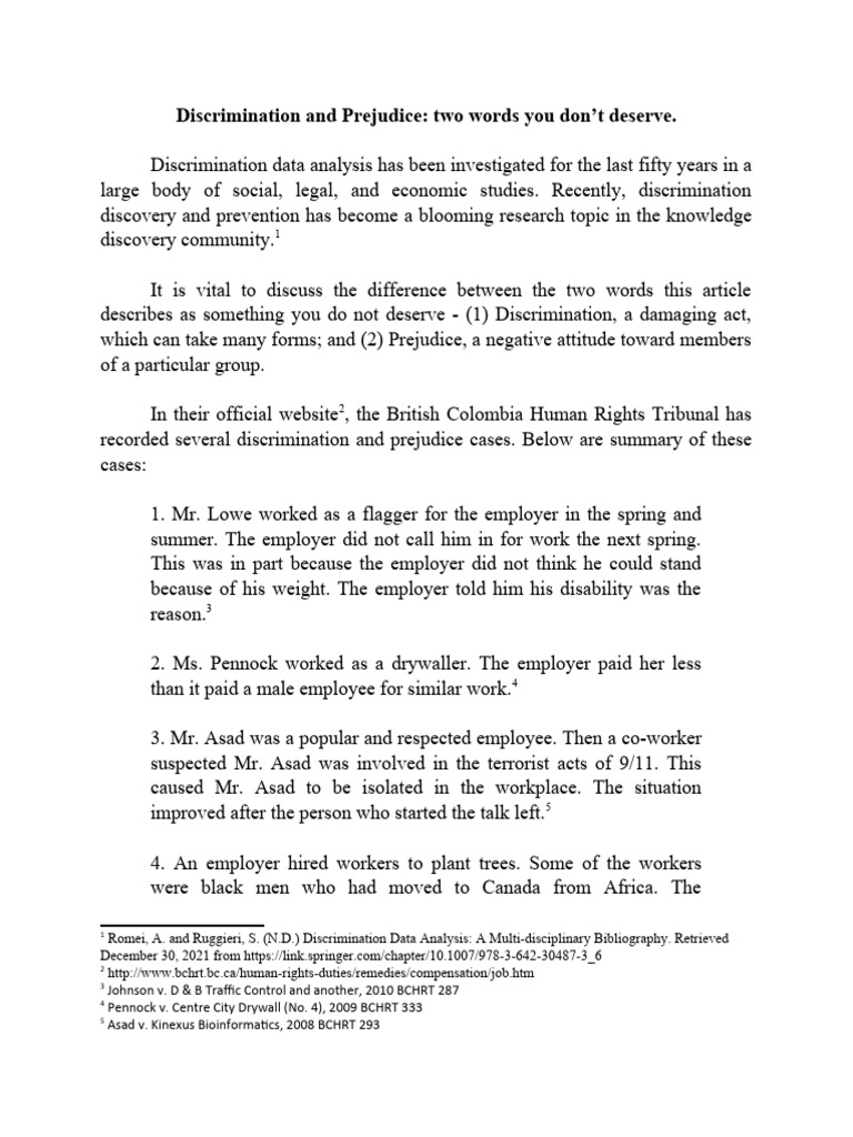 Discrimination and Prejudice (lAST MODULE) | PDF