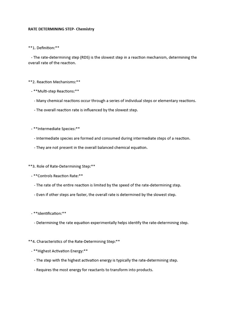 Rate Determining Step Pdf