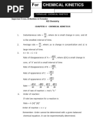 Chemical Kinetics Formula Sheet Class12 | PDF