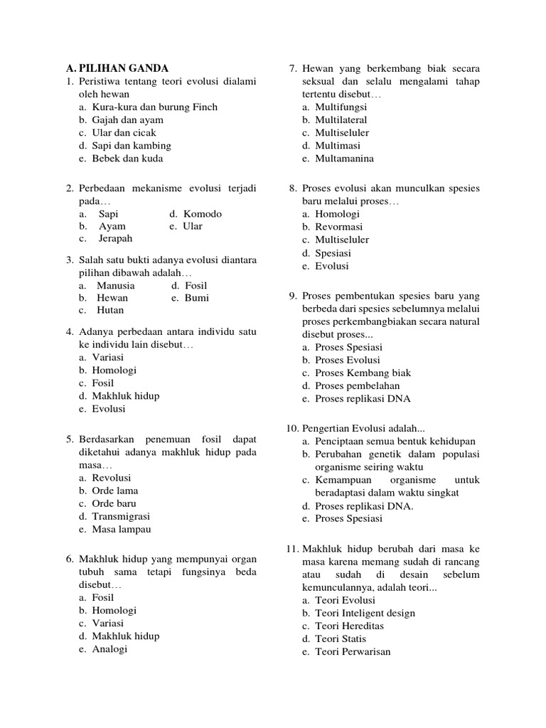 Soal Bio Kel 1 | PDF
