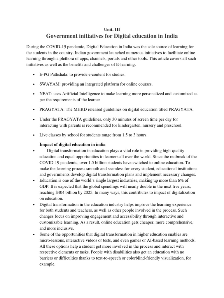 Digital Education Unit III and Unit IV | PDF Digital Education Unit III and Unit IV | PDF