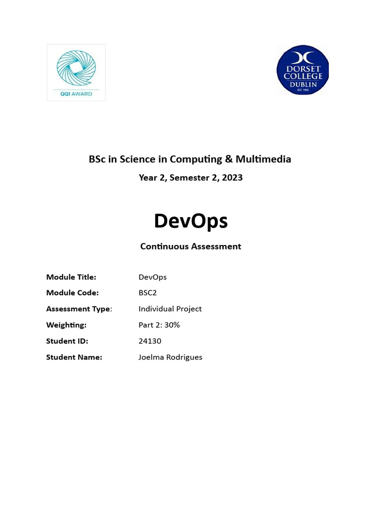 DevOps Design and Implementation Essay | PDF | Systems Theory | Computing
