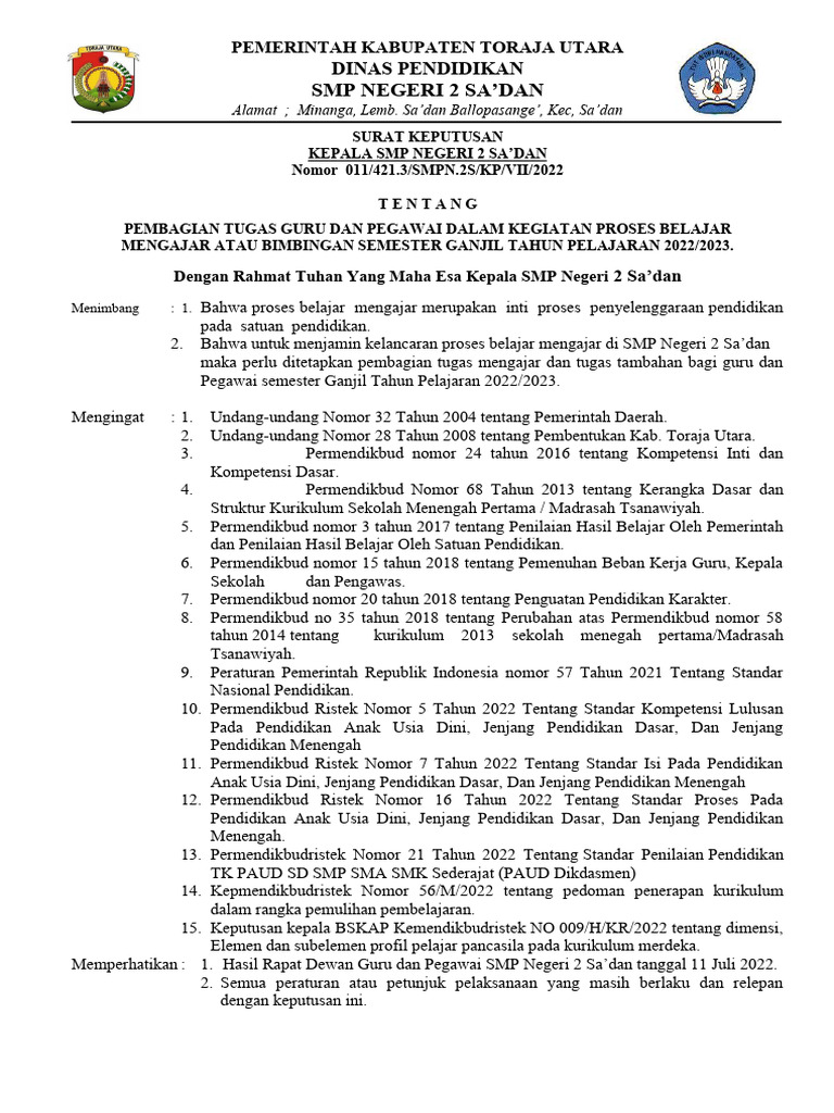 SK Tugas Ganjil 2022 - 2023 | PDF