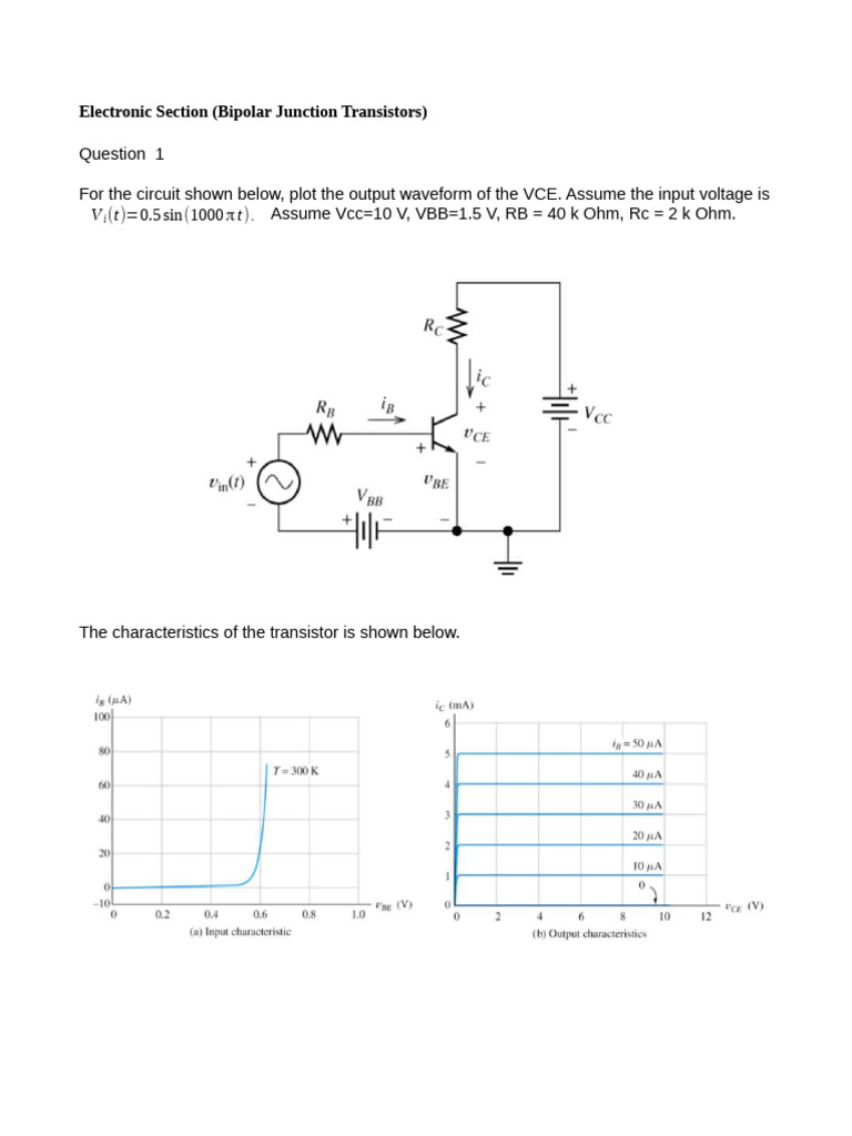 EC Tutorial 2 Solutions | PDF | Bipolar Junction Transistor | Electronics