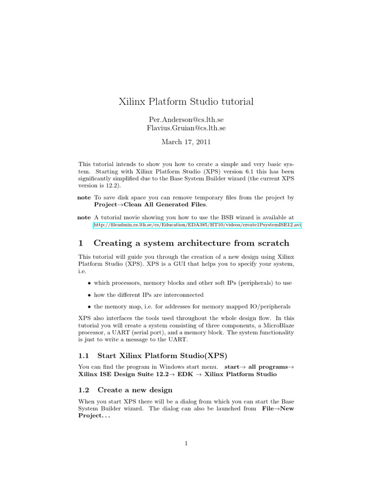 Xps Tutorial | PDF | Field Programmable Gate Array | Central Processing Unit