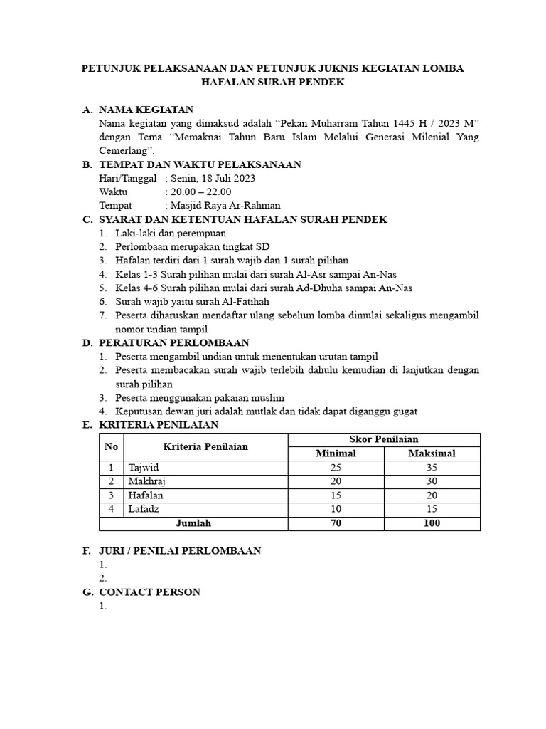 Juknis Dan Format Penilaian Lomba Kaligrafi SD | PDF Juknis Dan Format Penilaian Lomba Kaligrafi SD | PDF