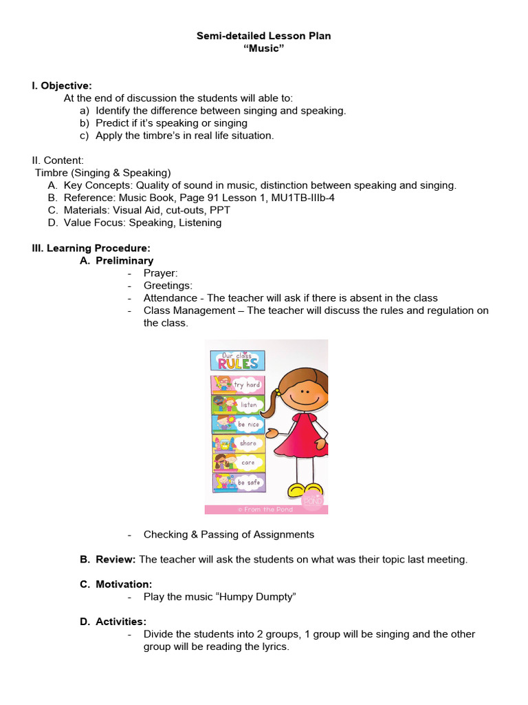 Semi Detailed Lesson Plan | PDF