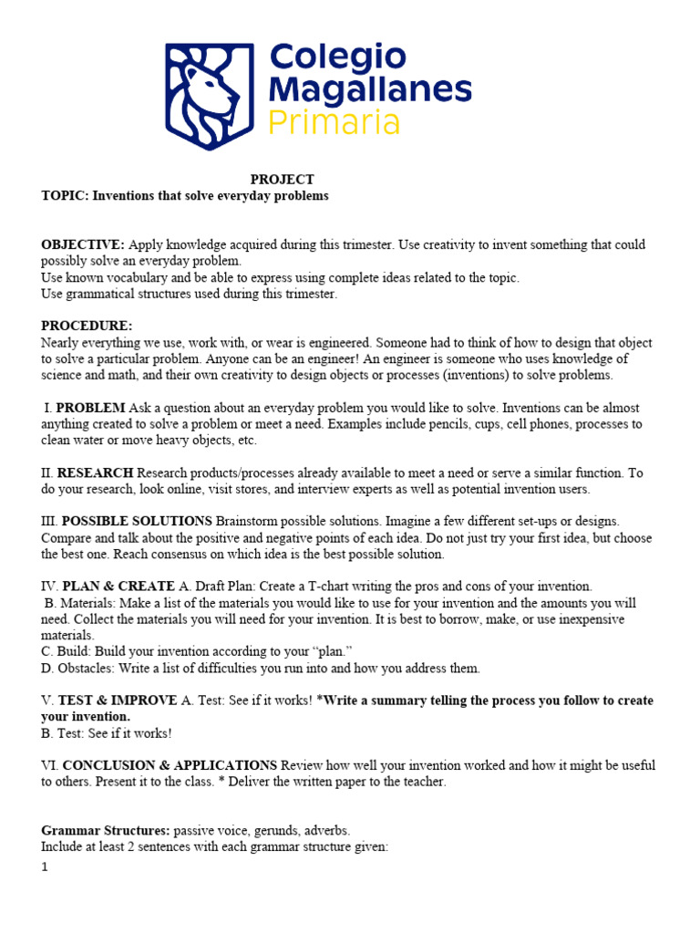 5th Grade Project - LBZTJX | PDF | Creativity | Invention