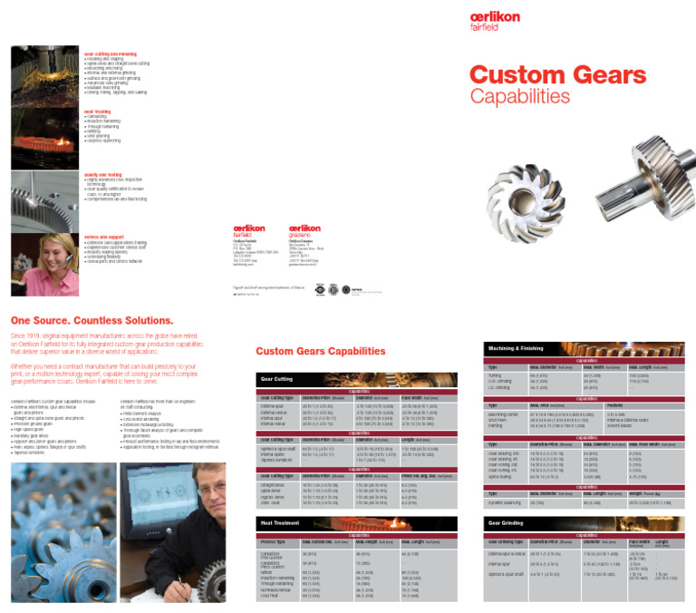 Custom Gears Capabilities (Oerlikon) | PDF