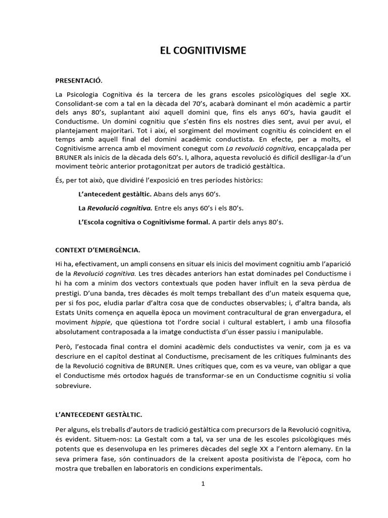 3) Cognitivisme | PDF