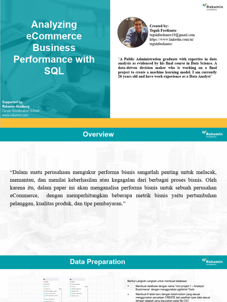 Analyzing Ecommerce Business Performance With SQL | PDF
