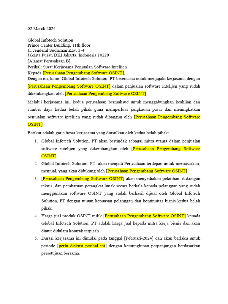 Draft Mou Kerjasama Osint Id2024 Pdf