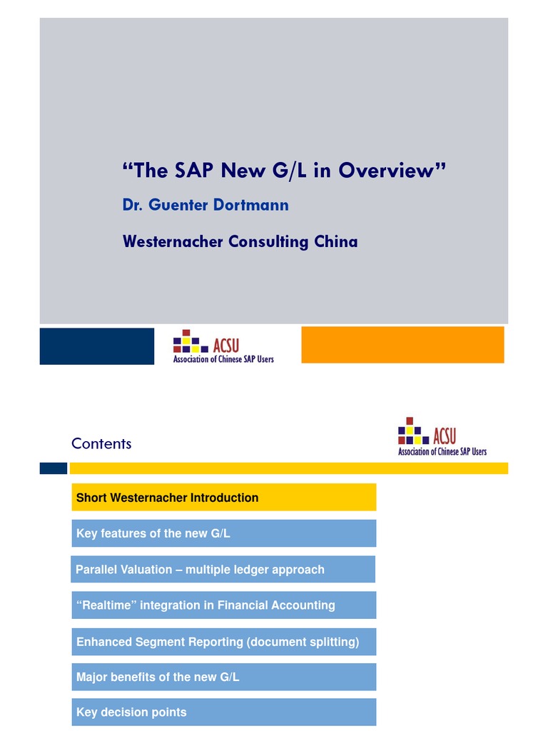 The SAP New GL in Overview-Guenter Dortmann | PDF