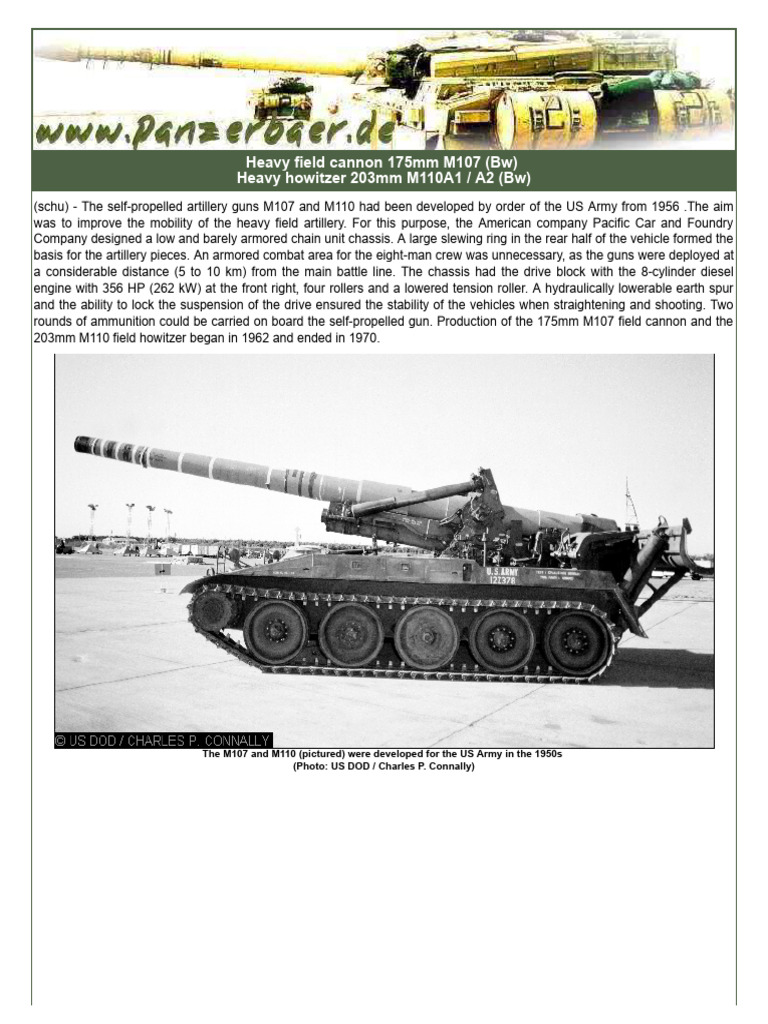 Self-propelled Artillery Guns M107 and M110 (Bw) | PDF | Military ...