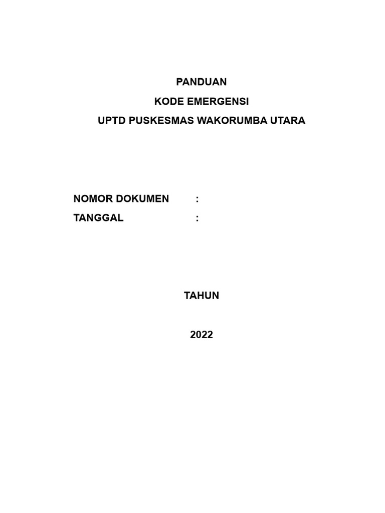1 4 2 Ep 3 Panduan Kode Darurat Puskesmas | PDF