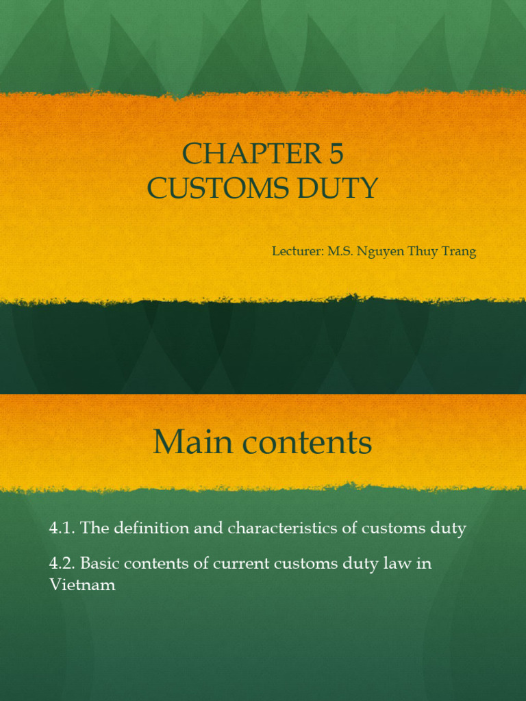 Chapter 4. Customs duty | PDF