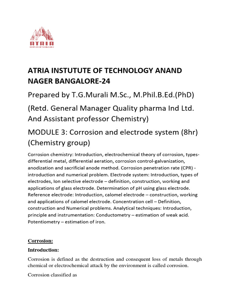 Module-3 Probability | PDF | Corrosion | Anode