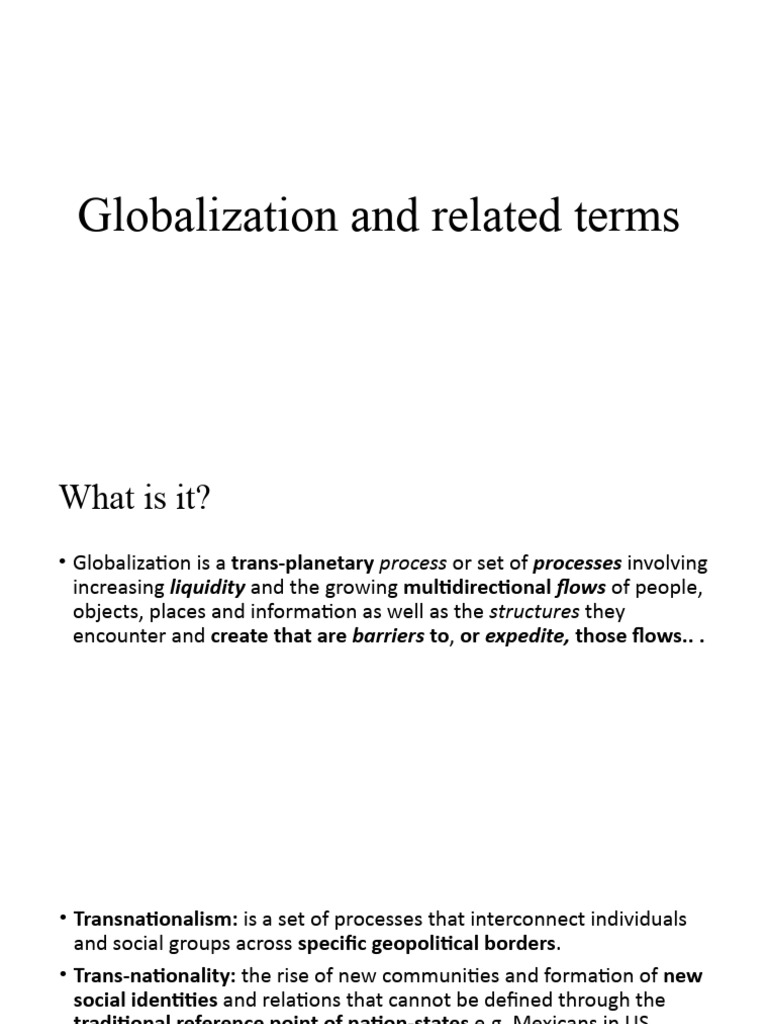 Glob Basic Concepts | PDF | Globalization | Liquids