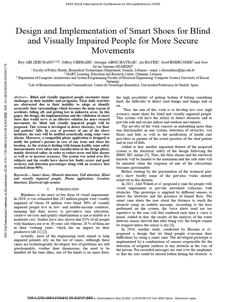 Paper 1 - Obstace, Wet Dry Sensors | PDF