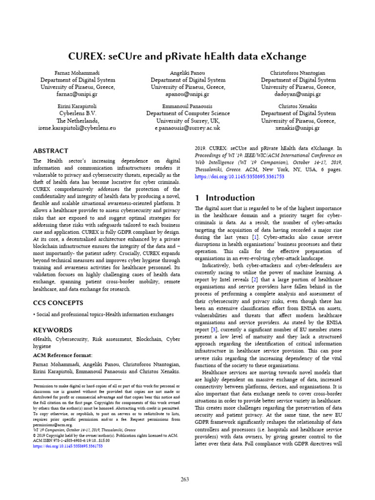1 seCUre and Private Health Data Exchange | PDF | Security | Computer Security