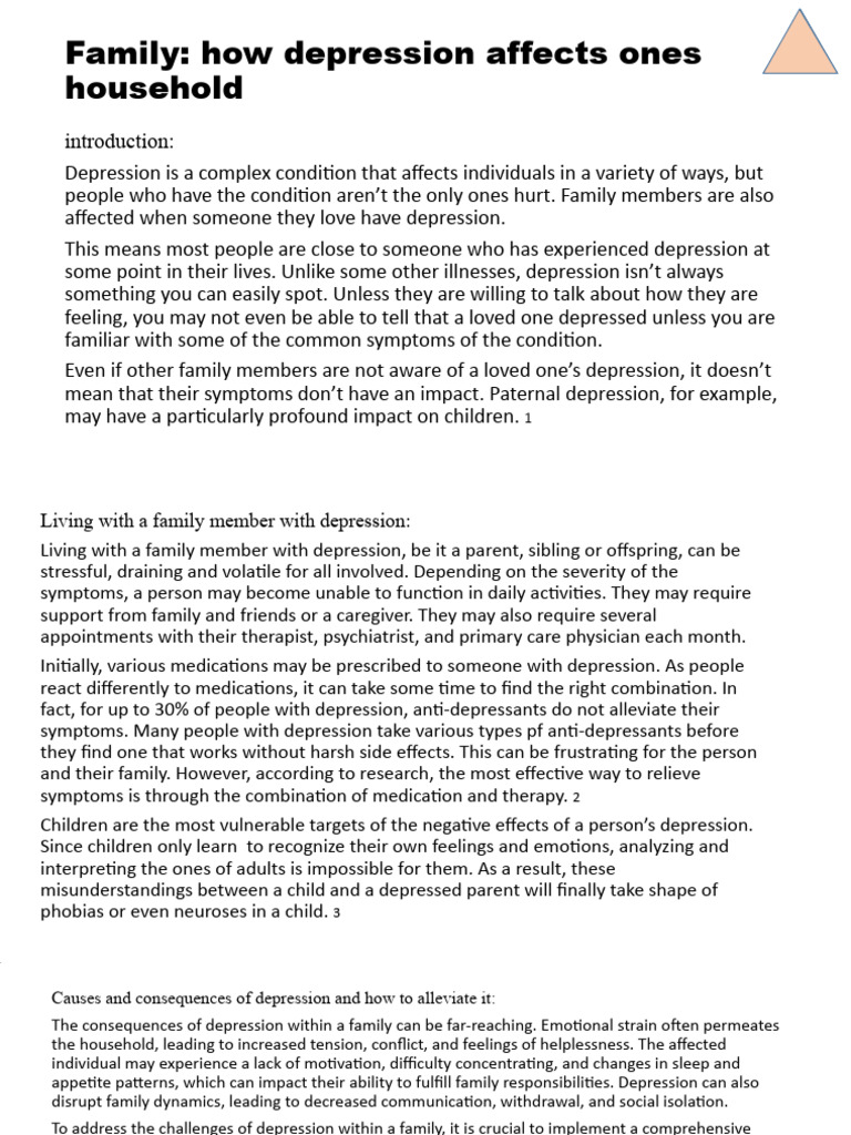 Family and Depression Report | PDF | Psychotherapy | Major Depressive ...