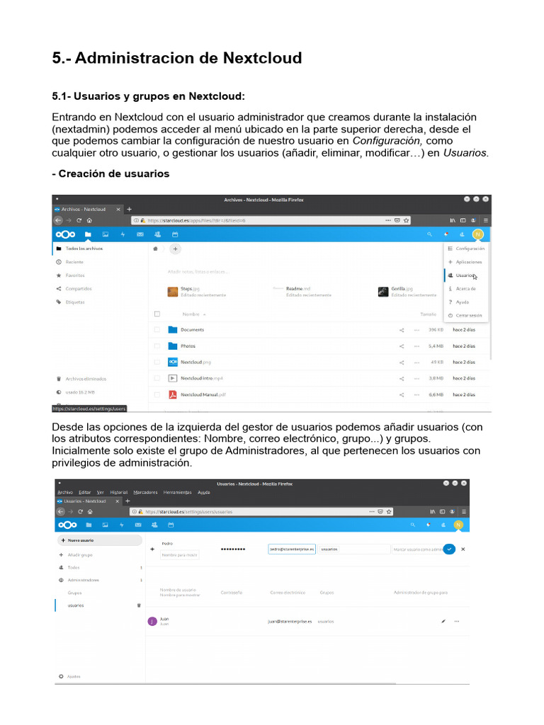 Administracion de Nextcloud | PDF