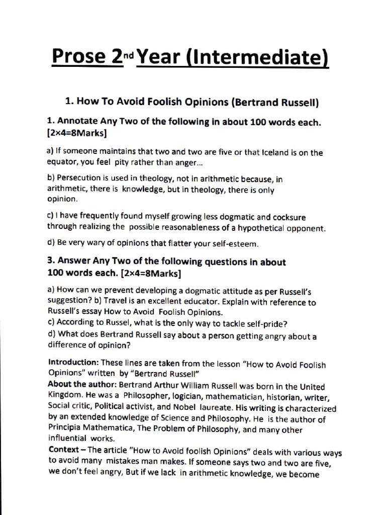 2 Year, English | PDF | Bertrand Russell | Rabindranath Tagore