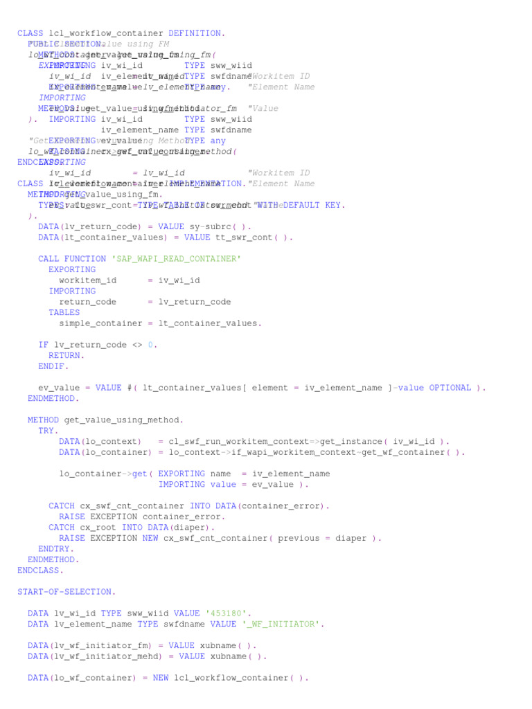 Read Workflow Container Value | PDF