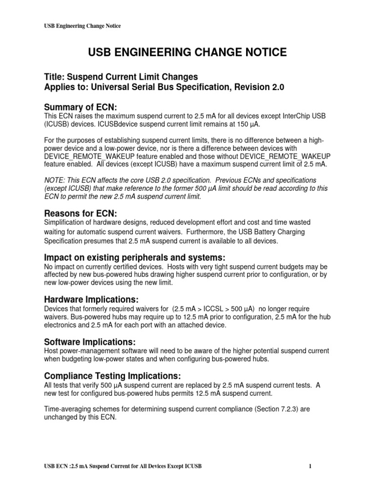 Suspend Current ECN | PDF