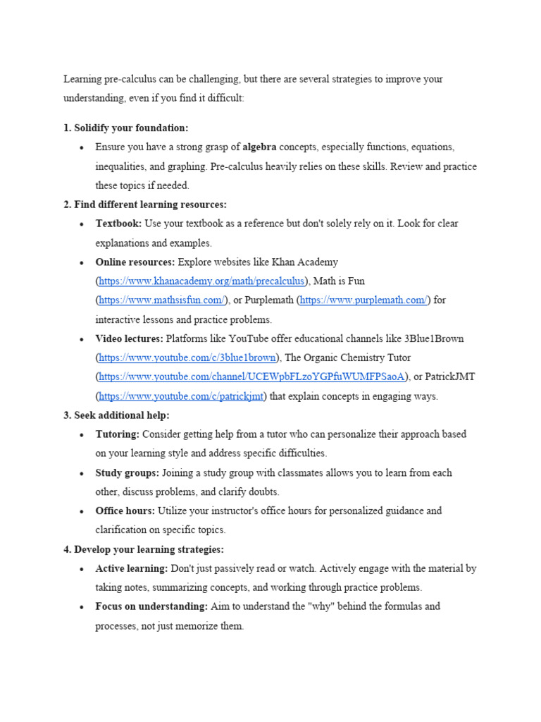 Learning Precalculus | PDF | Learning | Textbook