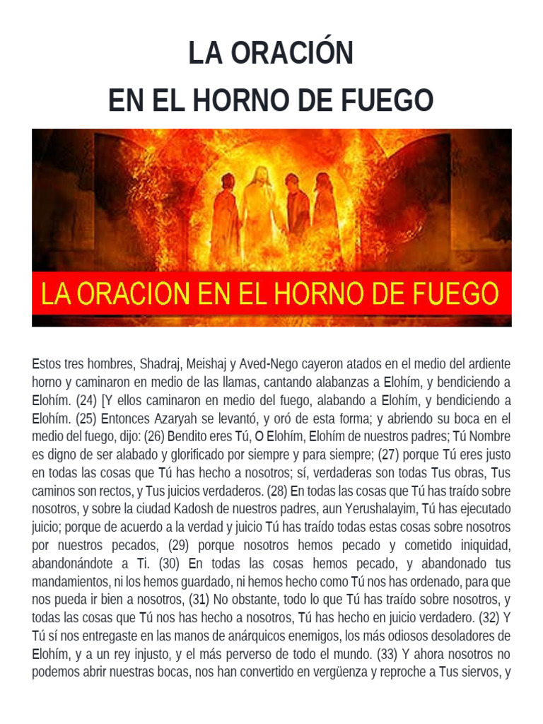 La Oracion en El Horno de Fuego | PDF