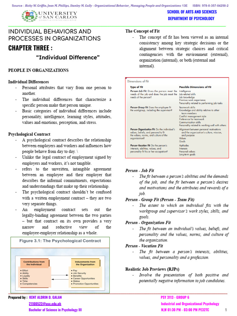 Behavior in Organizations - Industrial Psychology I Chapter 3 | PDF | Extraversion And ...
