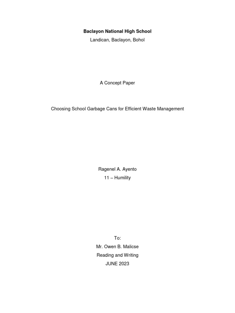 Concept Paper | PDF