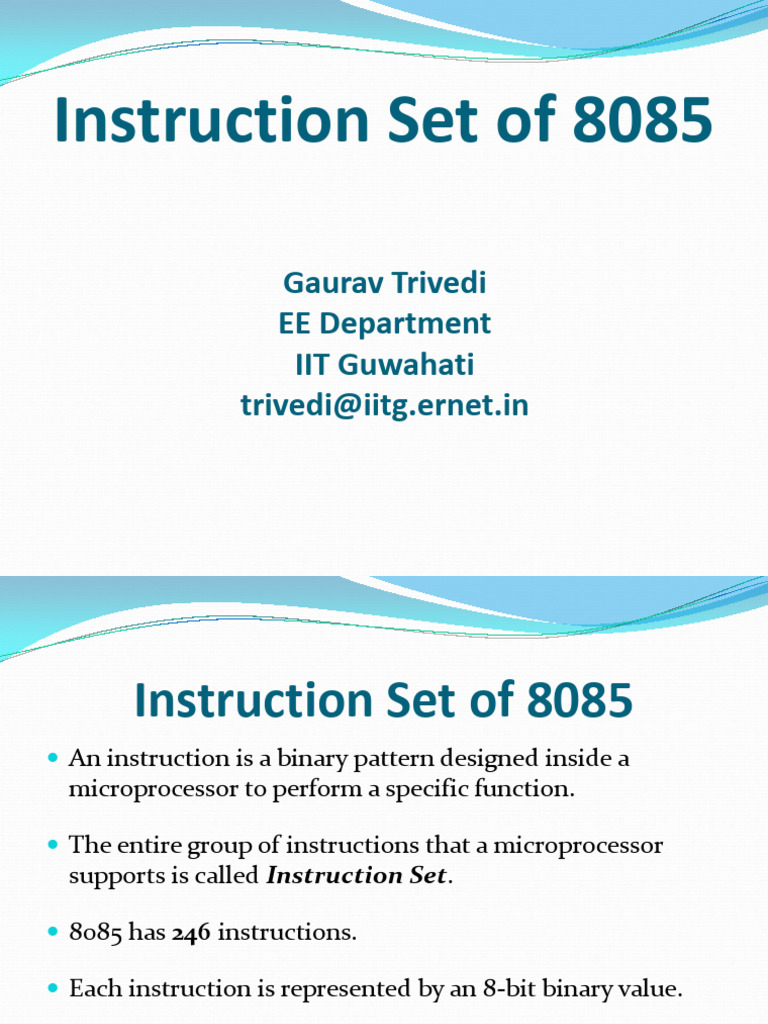 05 - Instruction Set of 8085 and Questions | PDF | Computing | Computer Architecture