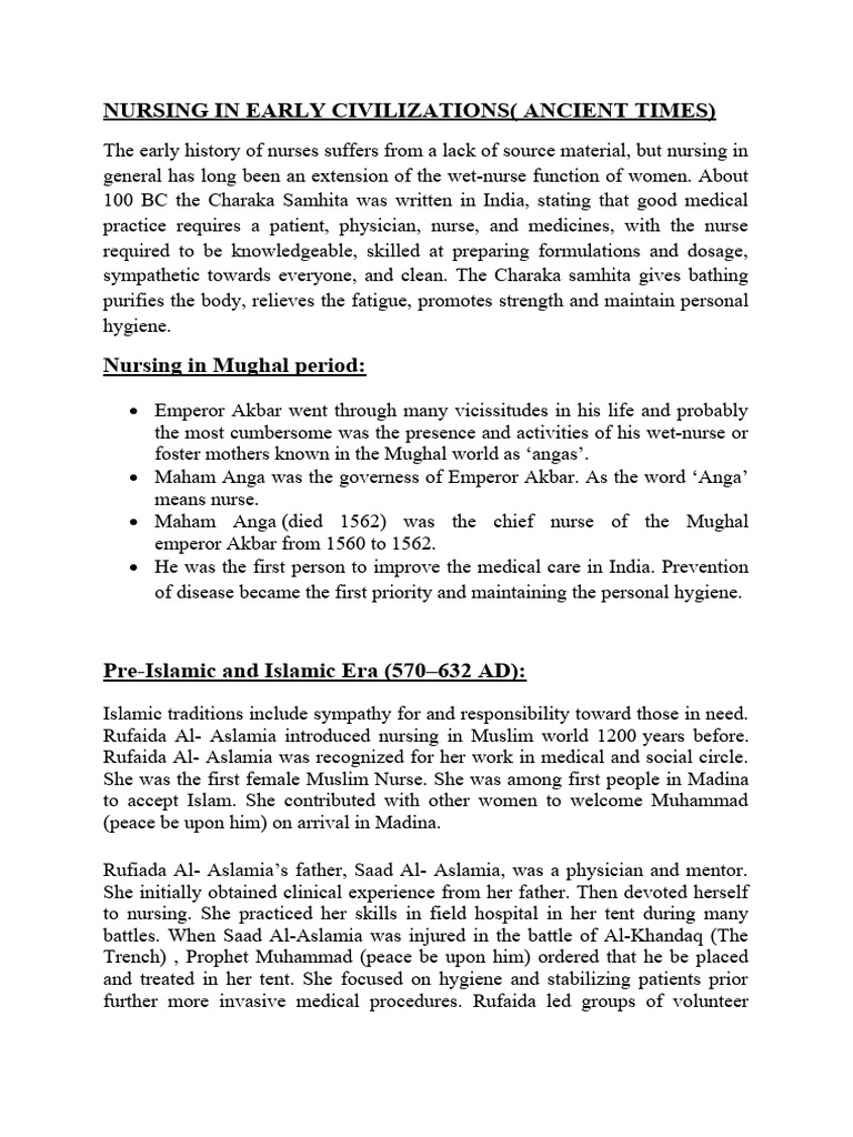 Nursing in Early Civilizations2 | PDF