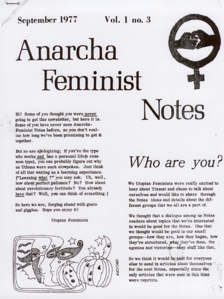 Anarcha Feminist Notes Vol. 1 No. 3 | PDF